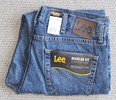 LEE Regular Fit Straight Leg MEN'S JEANS • 36x30 • MEDIUM STONE | eBay