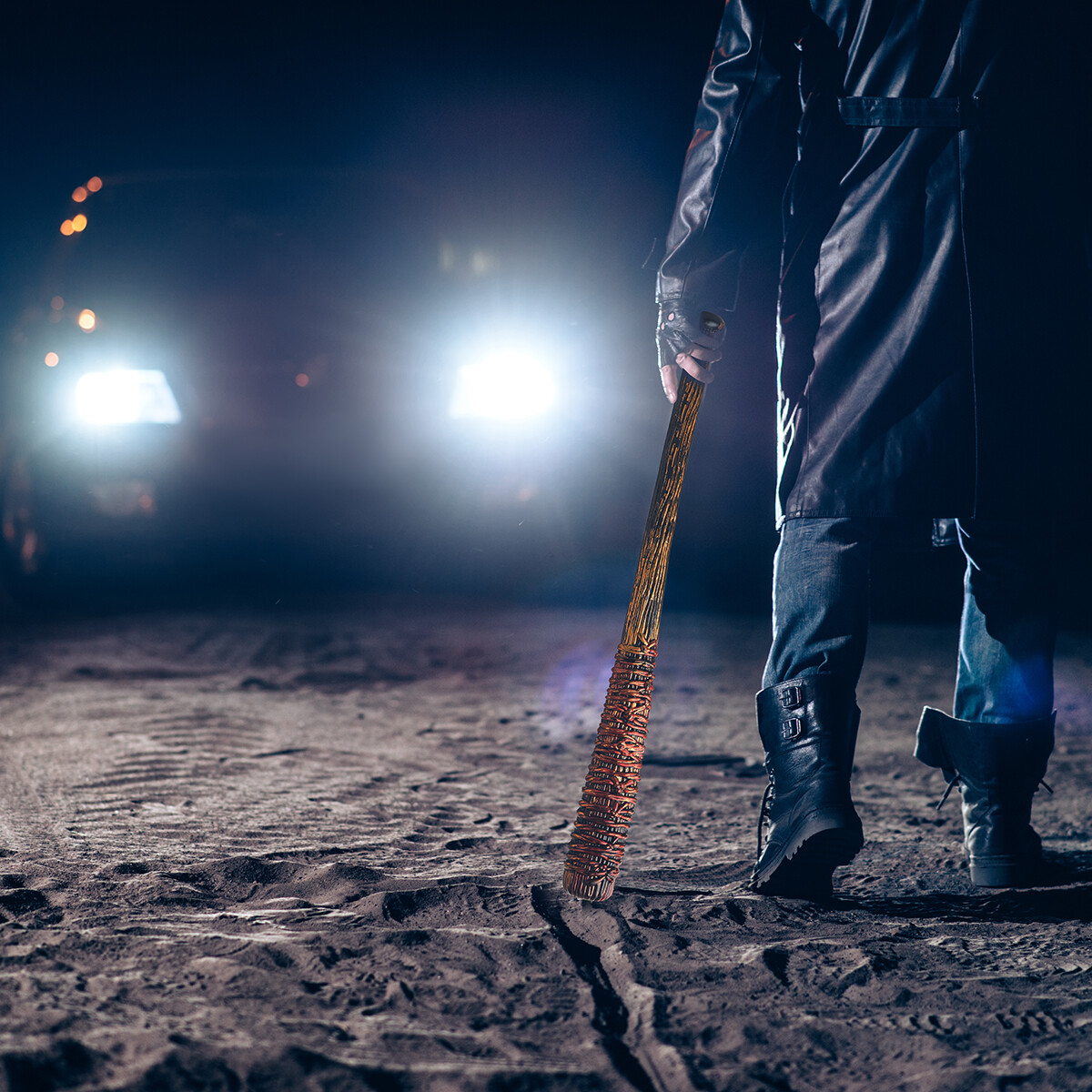 Plastic Bloody Baseball Bat Prop for LARP with Barbed Wire Bloodied ...