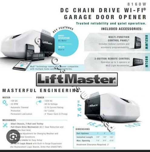 Liftmaster 8160W Chain Garage Door Opener. NO RAIL just The Motor. | eBay