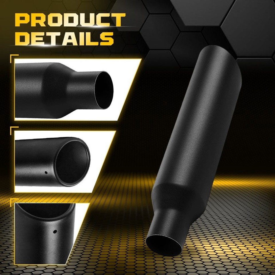4" Outlet - 18" Long Black 2Packs Stainless Steel Exhaust Tip 2.5 ...