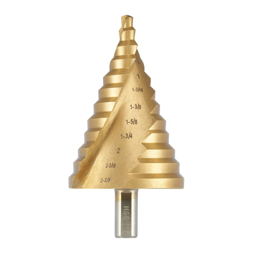 Large Step Drill Bit, 1/4 to 2-3/8 Inch High Speed Steel Drill Cone ...