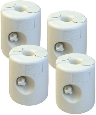 Plastic Gazebo Leg Weights Set of 4 Heavy Duty White Empty to Fill ...