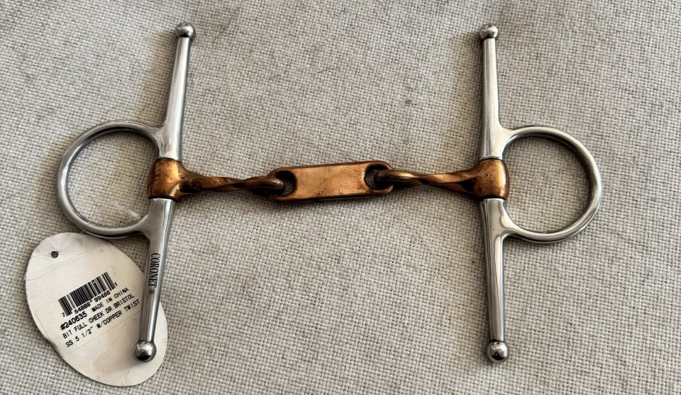 Coronet Stainless Steel Bit Full cheek Dr. Bristol SS 5 1/2” with ...