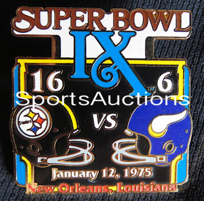 SUPER BOWL 9 Final Score LAPEL PIN & CARD Willabee Ward STEELERS ...