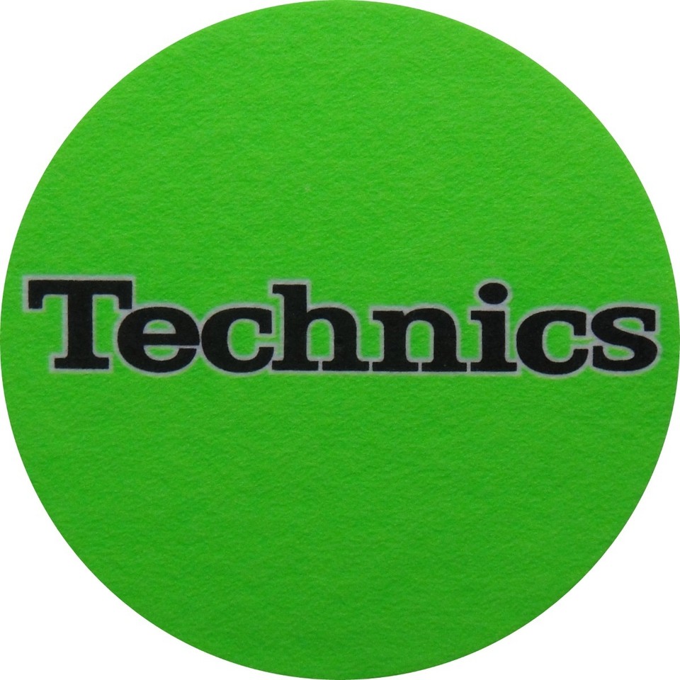 Slipmats Technics Green Neon Black Logo 1 Pair 0020101860 4250267678603 ...