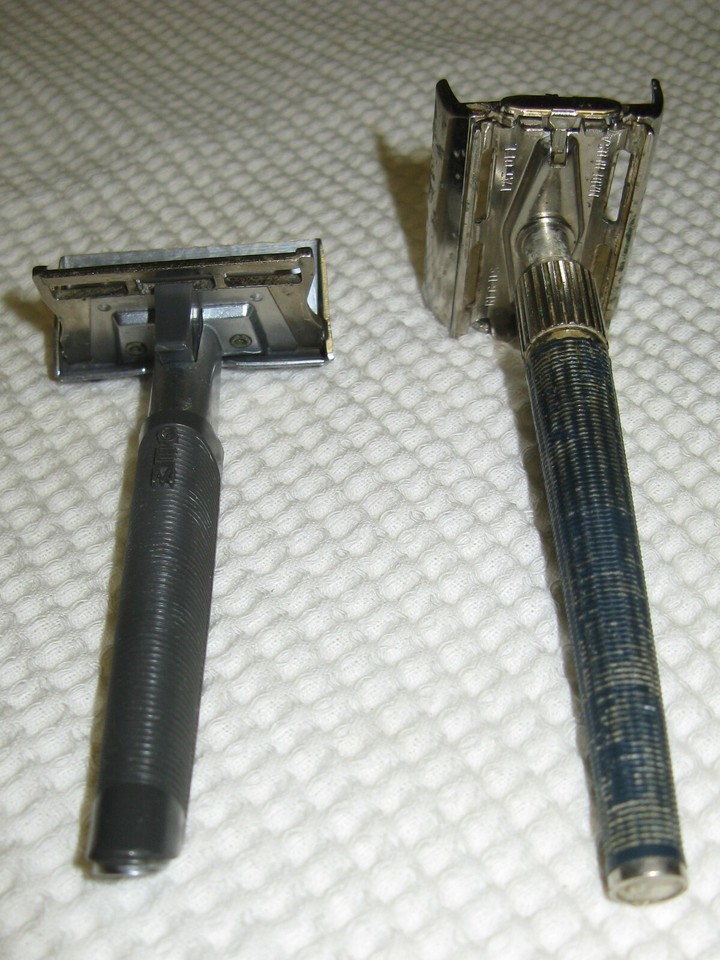 Vintage Gillette Safety Razor GEM Blade Barber Schick NOS Razors Blades ...