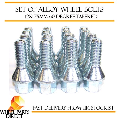 Alloy Wheel Bolts (16) 12x1.75 Nuts Tapered for Volvo V70 [Mk1] 96-00 ...