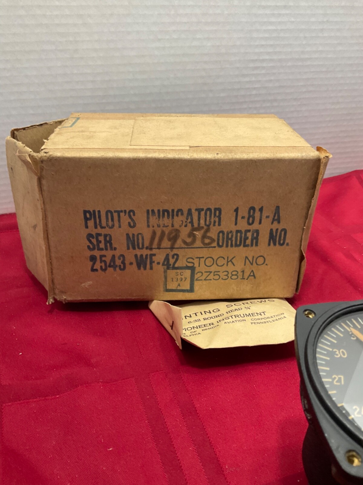 Bendix US Army Signal Corps I-81-A Radio Compass Indicator Aircraft ...