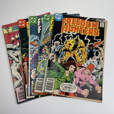 Lot Of 5 Freedom Fighters Comic Books Marvel 1970s Price Stickers Still ...