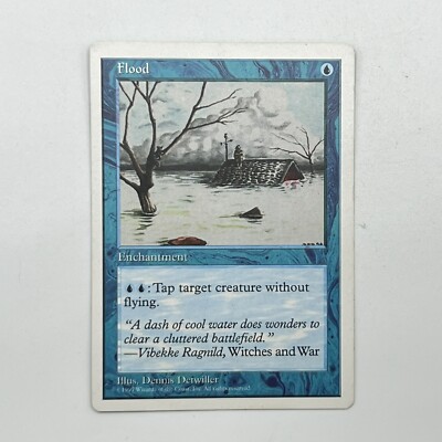 Magic The Gathering MTG Flood - 5th Edition - EX Authentic & Official ...