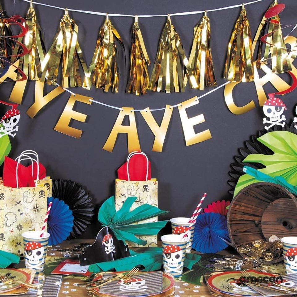 Pirate-Themed Party Paper Straws & Toppers - 8 Pack for Festive Kids ...