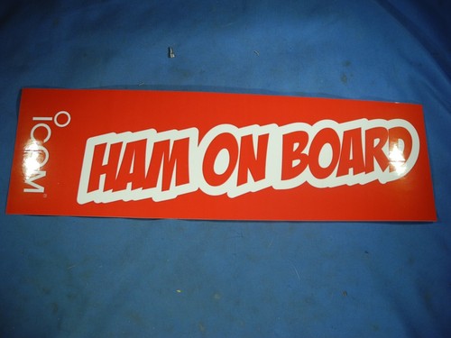 ICOM "Ham on Board" Amateur Radio Red Truck Car Decal Bumper Sticker Lg ...