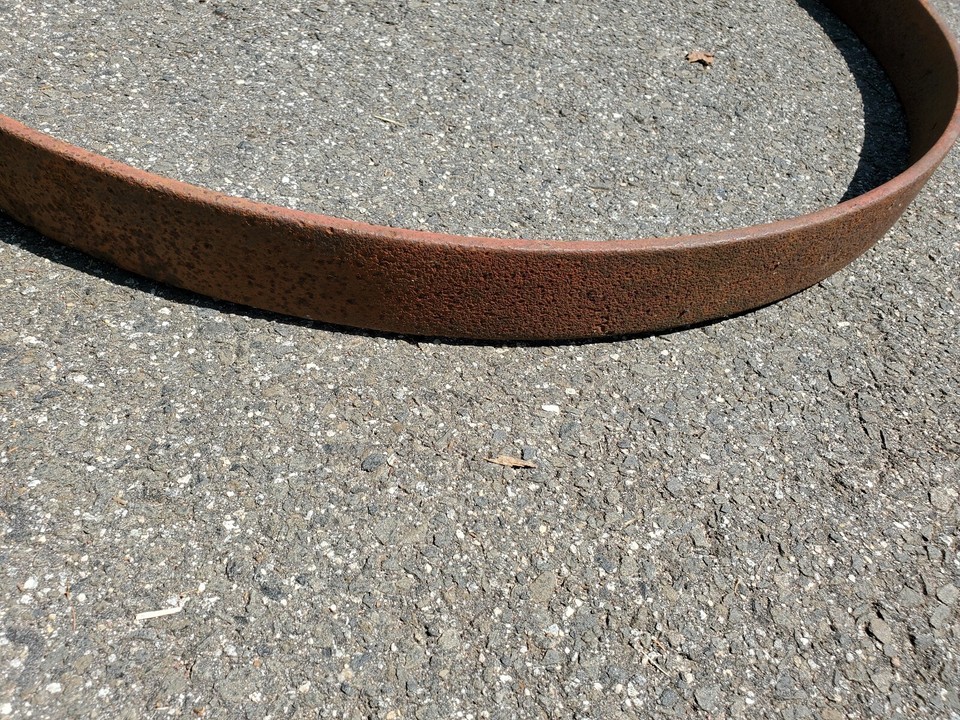 IRON 44" RING Brutalist sculpture Modern vtg ANTIQUE cubist SALVAGE ...