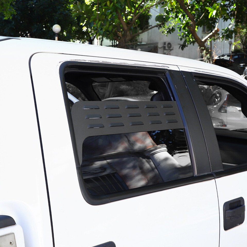 2PCS Black Rear Window Louver Vent Trim for Ford F150 Raptor 4-Door ...