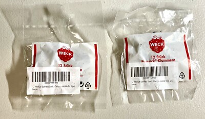 2 Pack - 12 Weck Jar Stainless Steel Clips / Clamps - Suitable for 6 ...