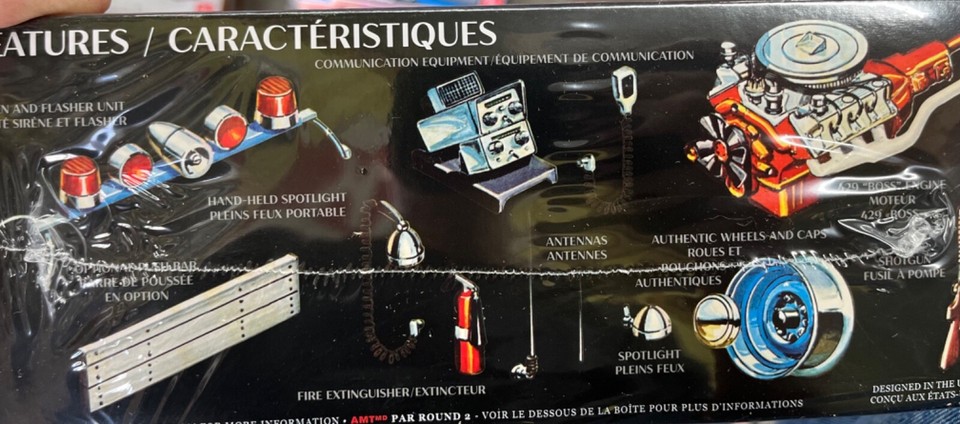 AMT 1172 1970 Ford Galaxie Police Car Interceptor James Bond 007 kit 1/ ...