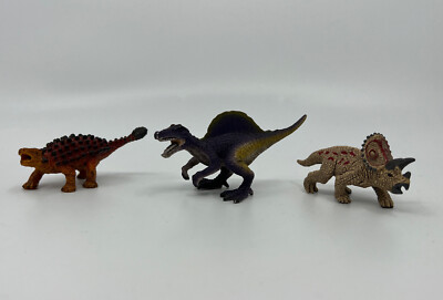 Lot Of 3 Mini Schleich Mini Dinosaurs Triceratops Ankylosaurus ...