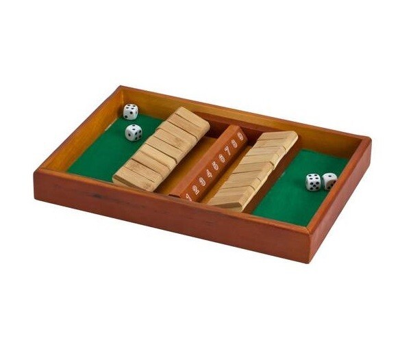 Wooden Double Side Shut The Box Game Set 9 Number with Dice | eBay