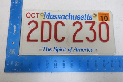 2010 10 MASSACHUSETTS MA MASS LICENSE PLATE 2DC 230 NATURAL STICKER ...