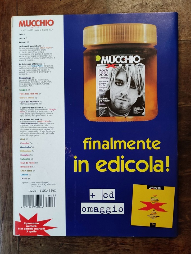 Rivista IL MUCCHIO SELVAGGIO N. 435 - 2001 STEVE WYNN Rock Leggere ...