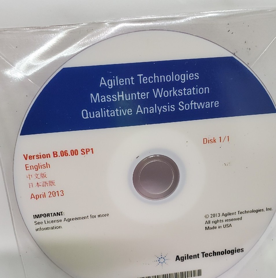 New - Agilent qualitative masshunter analysis b.06.00 software | eBay