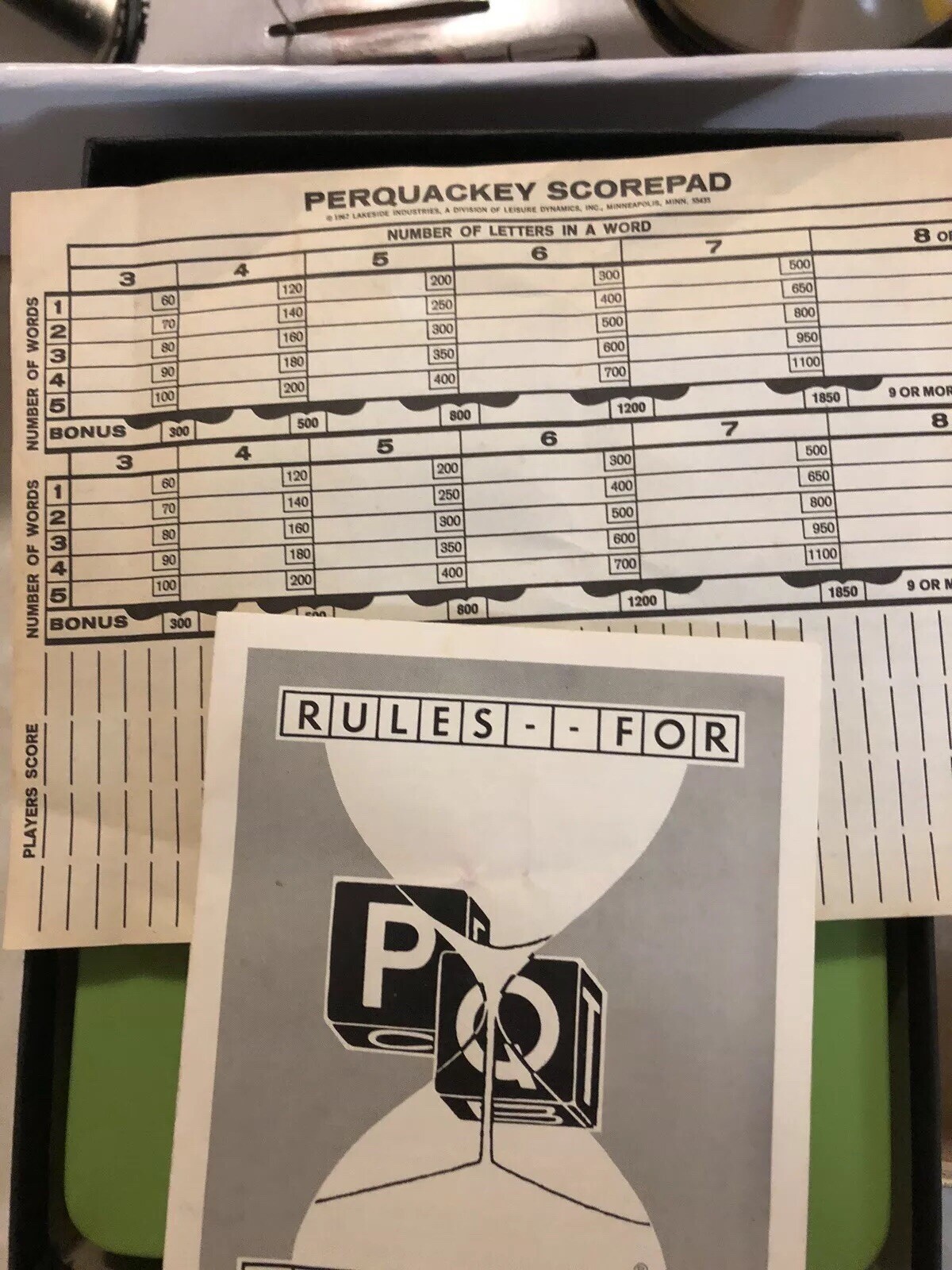 Perquackey The Different Word Game vintage Lakeside Industries 1970 ...