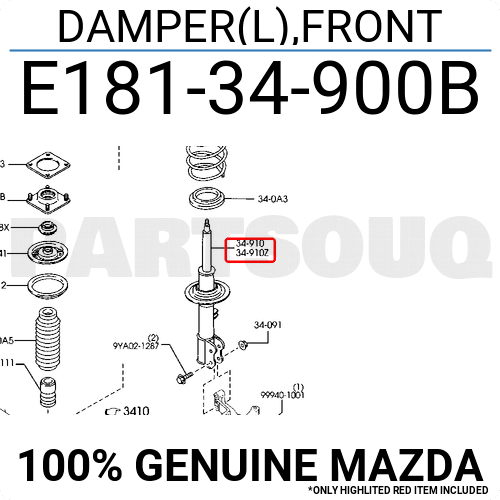 E18134900B Genuine Mazda DAMPER(L),FRONT E181-34-900B | eBay