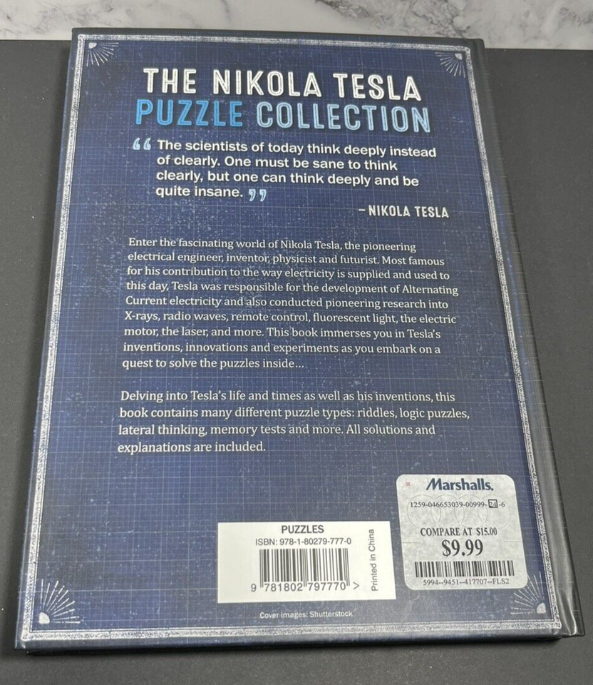 Nikola Tesla Puzzle Collection Book Challenges Enigmas - New ...