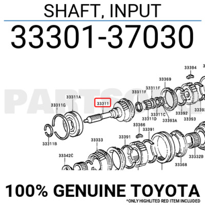 3330137030 Genuine Toyota SHAFT, INPUT 33301-37030 | eBay
