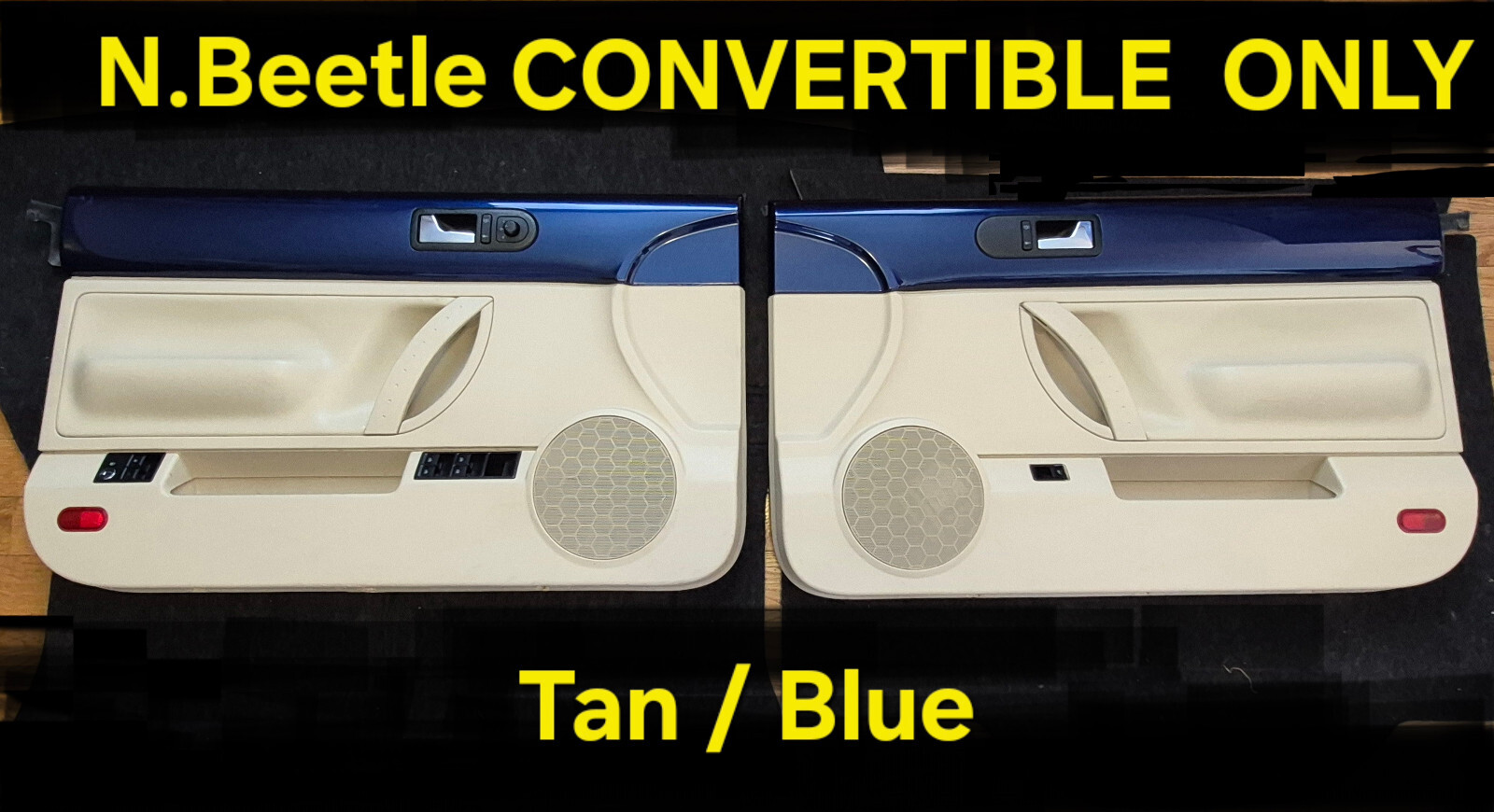 Volkswagen Beetle Door Panel SET 1998 to 2010 OEM Tan / Blue ...