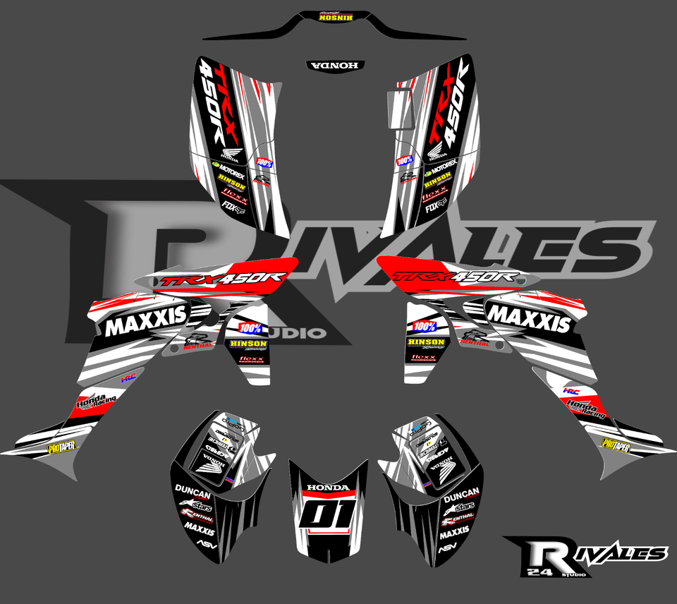 Honda TRX 450R 450ER graphics kit 2004 2005 2006 to 2014 decals ...