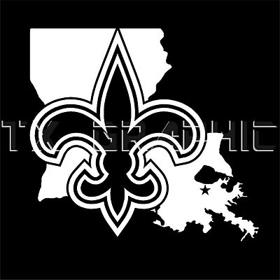 NEW ORLEANS SAINTS STICKER LOUISIANA STATE LA VINYL DECAL FLEUR DE LIS ...