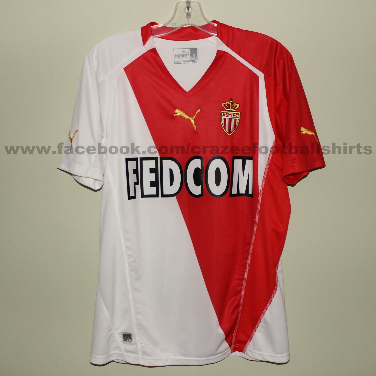AS MONACO 2004-06 home shirt Puma M Medium maillot football soccer ...