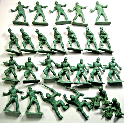 25 Vintage Tim Mee Plastic Army Figures 5 Poses 54mm (Unmarked) | eBay
