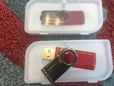 2 Kingston 8G RED USB w/Silver Swivel DT101 G2 and USB Cases SH1-MINI ...