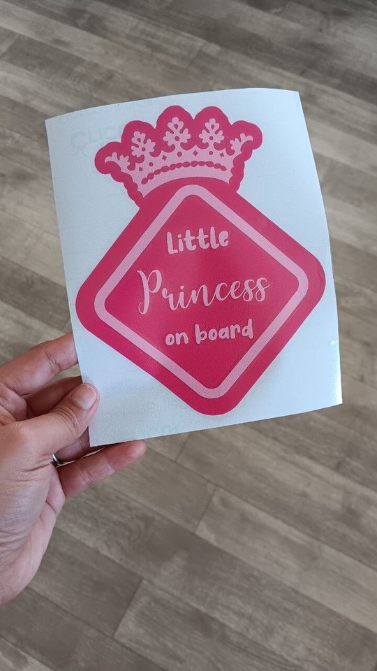 LITTLE PRINCESS ON BOARD Die Cut Sticker Vinyl Decal Cup Car Windows ...