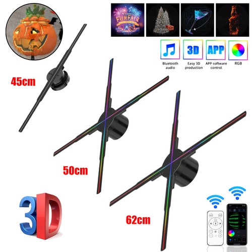 45/50/62cm 3D Holographic Projector LEDs Hologram Fan Advertising ...