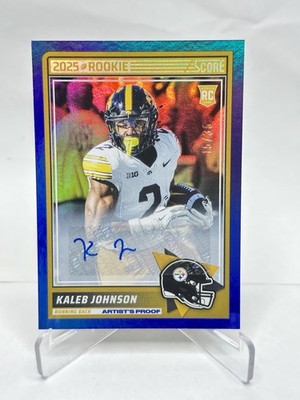 2025 Score Football Kaleb Johnson RC Blue Auto /35 SSP Pittsburgh ...