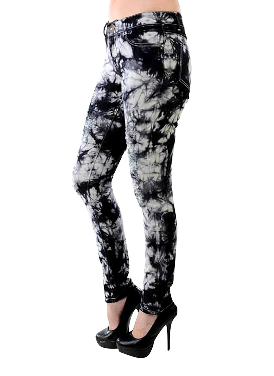 Womens Juniors BLUE Denim Destroy Skinny JEANS Distressed Pants | eBay