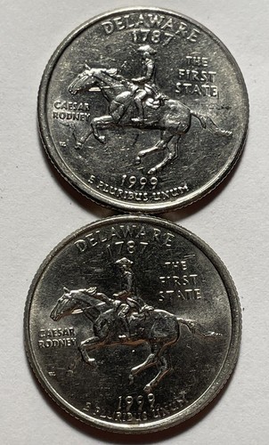 1999 Both P + D Delaware State Quarter ERROR coins- "Spitting Horse" | eBay