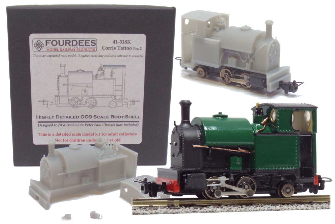Fourdees Limited Corris Tattoo Locomotive 009 / OO9 Kit for Bachmann ...