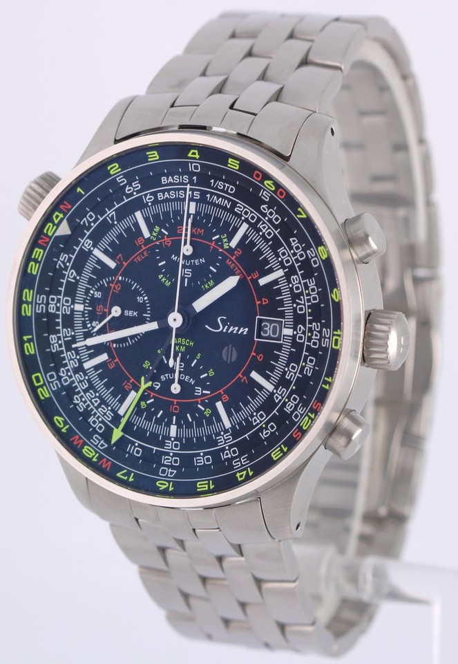Sinn Chrono Military Model 900 GMT Stainless Steel Black 44mm 900.0178 ...