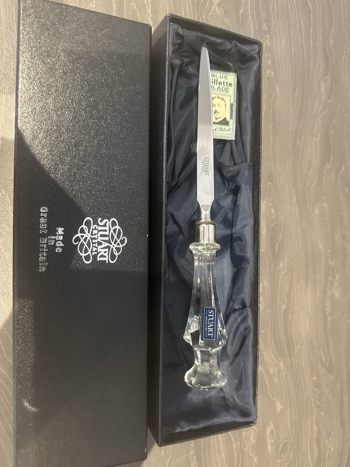 Vintage Stuart Crystal Letter Opener – Original Box – Made in Great ...
