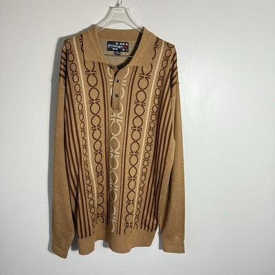 Prestige Original Designer Logo Polo Sweater Mens 2XL Brown | eBay