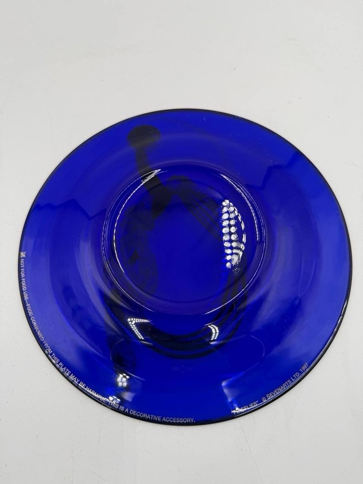 Vintage Cobolt Blue Glass collector Plate House of Erte Fireflies 1997 ...