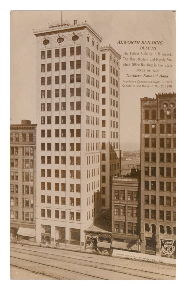 c.1910 Alworth Building Northern National Bank Tower Duluth Minnesota ...