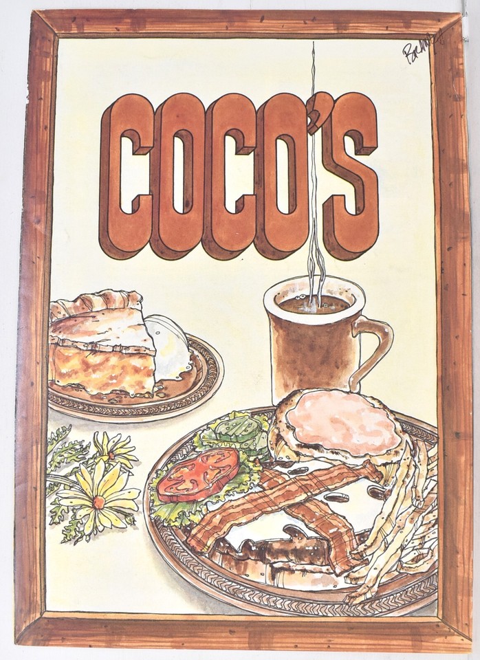 1982 Coco's Restaurant Menu Signed Autograph Hamburger Emporium ...