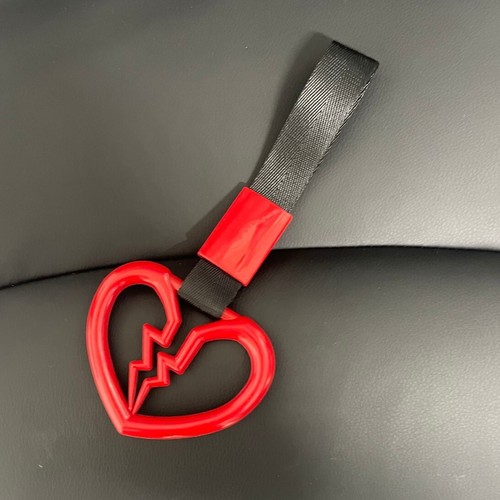 RED & BLACK JDM TSURIKAWA Broken Heart Subway Train Bus Handle Strap ...