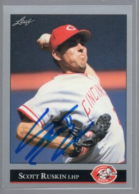 SCOTT RUSKIN CINCINNATI REDS AUTOGRAPHED BASEBALL CARD | eBay
