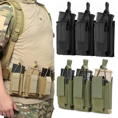 Tactical Triple Open Top Pistol Rifle Magazine Holder with Adjustable ...